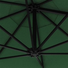 Nástěnný slunečník s kovovou tyčí 300 cm zelený - Default Title