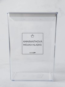AMARANTHOVÁ MOUKA HLADKÁ – průhledná samolepka na dózu, 5 × 5 cm | DomaLEP