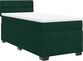 Box spring postel s matrací tmavě zelená 90x200 cm samet 3288519