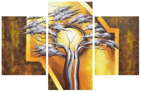Orientální obraz stromu a slunce (90x60 cm)