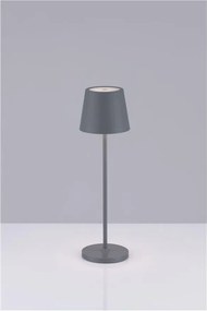 NV 9223404 Venkovní stolní lampa SEINA šedý hliník a akryl LED 2W 2700K 5V DC IP54 vypínač na těle nabíjecí s PG základnou nebo USB C kabelem - NOVA LUCE