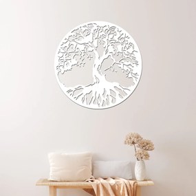 dřevo života Dřevěný strom na zeď STROM ŽIVOTA Barevný vzor: Bílá, Rozměry Ø: 30