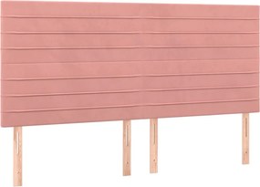 Box spring postel s matrací růžová 200x200 cm samet 3137928
