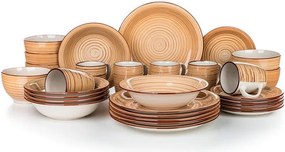 Keramická jídelní souprava SPIRAL BROWN 30 ks