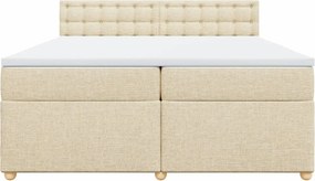 Box spring postel s matrací krémová 200x200 cm textil 3289106