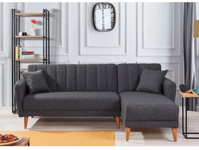 Atelier del sofa Rozkládací rohová pohovka AQUA tmavě šedá pravý roh 867UNQ1404
