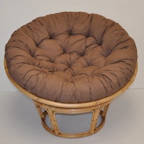 Papasan DIAS — ratan, látka, ⌀115 cm, medová / více barev Hnědý melír