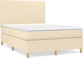 Box spring postel s matrací krémová 140x190 cm textil 3142174