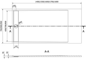 Mexen Amon, SMC obdélníková sprchová vanička 150 x 90 cm, černá, 4F709015