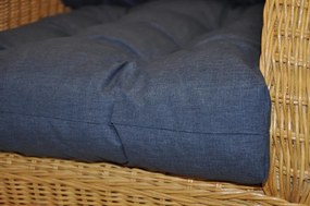 Relaxační křeslo DOLORES — ratan, látka, medová / více barev Oranžový melír
