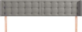 Čelo postele typu ušák světle šedé 163x16x78/88 cm samet 3119256