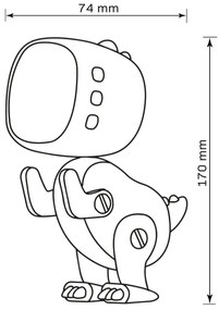 LED Stmívatelná dětská noční lampička s budíkem ROBOT LED/1W/5V 1200 mAh