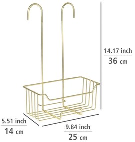 Závěsná koupelnová polička z nerezové oceli ve zlaté barvě Milo – Wenko
