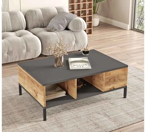 Designový konferenční stolek Palesa 90 cm borovice/antracitový