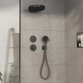 Hansgrohe ShowerSelect Comfort S, termostat pod omítku pro 1 spotřebič a další výtok, kartáčovaný černý chrom, HAN-15562340