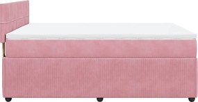 Box spring postel s matrací růžová 160x200 cm samet 3290087