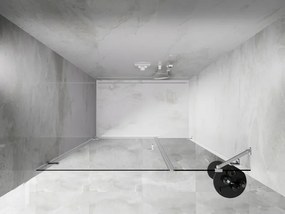 Mexen Lunar-B, Otočné levé sprchové dveře 120 cm, 8mm čiré sklo, bílý profil, 832S-120-050-20-00-L