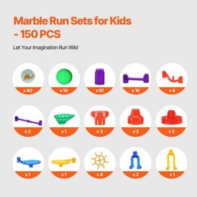 Marble Run Sada 150 KS Stavebnice STEM jako dárek vzdělávací bloky pro děti