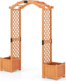 Costway 2 v 1 Oblouk na růže s truhlíkem Zahradní oblouk dřevěný oblouk