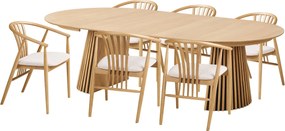 House Nordic Jídelní set stolu OSAKA a 6 židlí AGUSTIN světlý 7771002-S