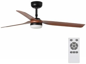 FARO Barcelona | FARO 33817WP-21- LED Stropní ventilátor PUNT LED/24W/230V Wi-Fi dřevo/černá + DO | FA33817WP-21