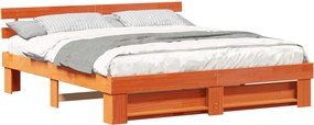 Rám postele s čelo Hnědá 200 x 200 cm Masivní borové dřevo 3385672