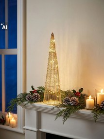 Sinsay - LED lampička ve tvaru vánočního stromku - béžová