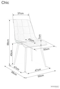 Jídelní židle CHIC VELVET zlatá Signal