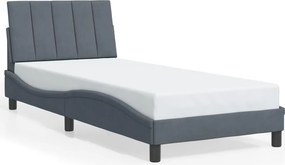 Rám postele s LED osvětlením bez matrace Hanko tmavě šedý 90 x 190 cm samet 3213752