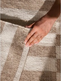 Bílý/světle hnědý oboustranný/ručně tkaný vlněný koberec 200x300 cm Vika – Hanse Home
