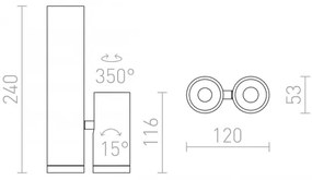RED - Design Rendl - R12499 - LED Bodové svítidlo BOGARD 2xLED/5W/230V