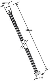 Sapho Sapho, POWERFLEX kovová sprchová hadice, 150cm, zlato, FLEX150G