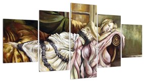Obraz nešťastné ženy v šatech (150x80 cm)