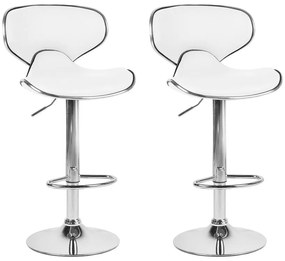 Sada 2 otočných barových židlí z umělé kůže bílé CONWAY Beliani
