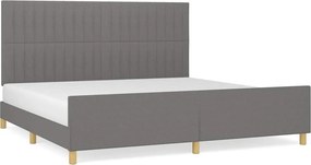Rám postele bez matrace tmavě šedý 200 x 200 cm textil 3125244