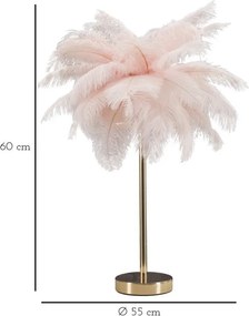 Růžová/ve zlaté barvě stolní lampa (výška 55 cm) Palm Pink – Mauro Ferretti