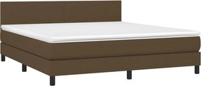 Box spring postel s matrací tmavě hnědá 160x200 cm textil 3139908