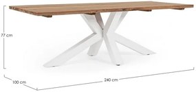 BIZZOTTO Zahradní jídelní stůl RAMSEY 240x100cm bílé nohy 0804456