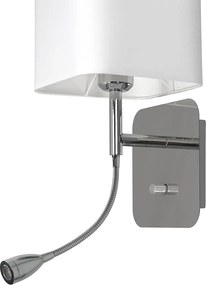 Nástěnné svítidlo Napoli, 1x bílé textilní stínítko + 1xLED 1w, ch