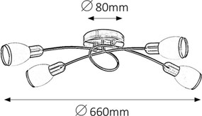 Rabalux Bronzové stropní svítidlo Elite pro žárovku 4x E14 5973