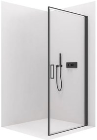 Cerano Porte, 1-křídlé sprchové dveře 80x195 cm, 8mm čiré sklo, černý profil, CER-CER-413486
