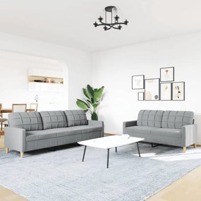 2dílná sedací souprava světle šedá textil 3278319