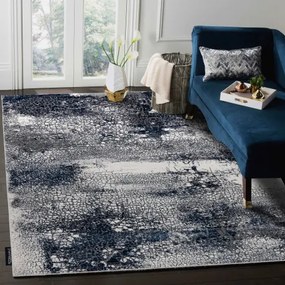 Moderní koberec DE LUXE 528 Abstrakce Strukturální krém / tmavě mod velikost 240x340 cm | krásné koberce cz