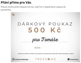 Dárkový Poukaz Cena: 500 Kč