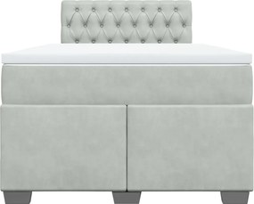 Box spring postel s matrací světle šedá 120 x 200 cm samet 3286288