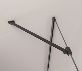 Erga Bern, 1-křídlé dělené sprchové dveře do otvoru 100x195 cm, 6mm čiré sklo, černý profil, ERG-V02-BERN-D100-BK
