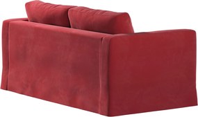 Potah na pohovku IKEA  Karlstad 2-místná , nerozkládací, dlouhý barva červená látka lesklé, sametová