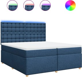 Box spring postel s matrací modrá 200x200 cm textil 3293707