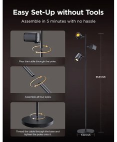 Govee - LED RGBICWW Stmívatelná stojací lampa TREE MATTER LED/48W/230V Wi-Fi