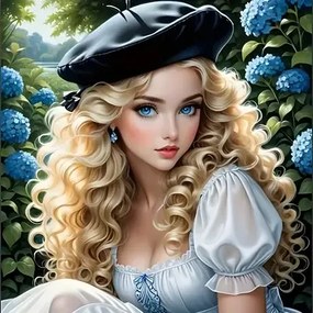 NORIMPEX Malování podle čísel Modrooká blondýnka v zahradě / 40x50 cm